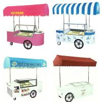 China Electric Power 200 KG Mobile Ice Cream Cart with Frozen and Refrigerated Capabilities for sale