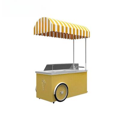 China 200 KG Capacity Outdoor Vending Cart Stainless Steel Gelato Cart Long-Lasting for sale