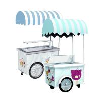 China Outdoor Ice Cream Business High Capacity Gelato Cart for Easy Mobility and Drinks for sale