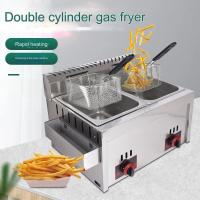 China Commercial Deep Fryer Desktop Twin Cylinder Fryer Machine Easy to Operate and Clean for sale