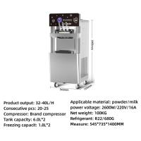 China 40L/H Capacity Three Flavors Soft Ice Cream Vending Machine with Stainless Steel Body for sale