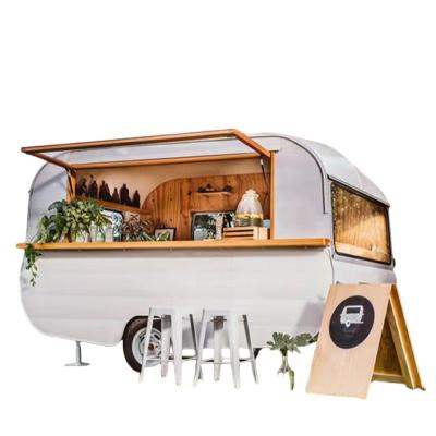 China Stainless Steel Dining Car Towable Food Trailer for Large Window Design Snack Car for sale