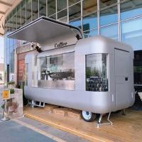 China Stainless Steel Dining Car Towable Food Trailer for Large Window Design Snack Car for sale