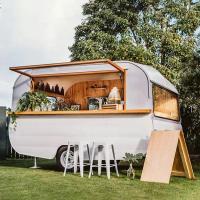 China Stainless Steel Dining Car Towable Food Trailer for Large Window Design Snack Car for sale