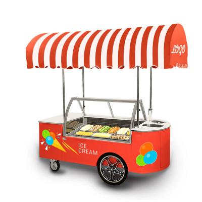 China Raw Material Fruit Trolley Freezers for Mobile Popsicle Ice Cream Food Truck for sale
