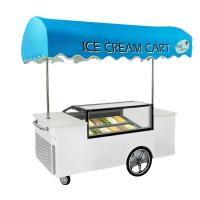 China Water-based Gelato Cart for Outdoor Customizable 220V Mobile Ice Cream Vending Cart for sale