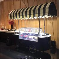China Mobile Snack Food Vending Trolley with Equipped Display Counter on Sustainable Cart for sale