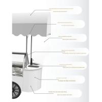 China CE Certified Ice Cream Cart Rolling Wheels and Food Grade Components for Displaying Gelato for sale