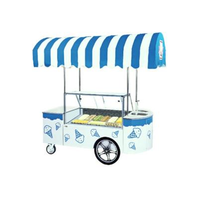 China Marble Ice Cream Cart with Freezer 220V Customizable Popsicle Vending Carts for sale