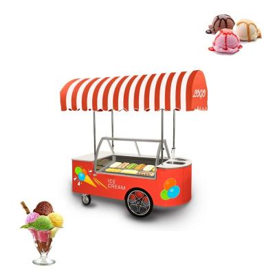 China Summer Street Ice Cream Business Customizable Hand Push Gelato Van with 300L Capacity for sale