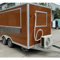 China Electric Power Square Catering Trailer with Toilet Pizza Hamburger Milk Tea Mobile Fast Food Truck Source for sale