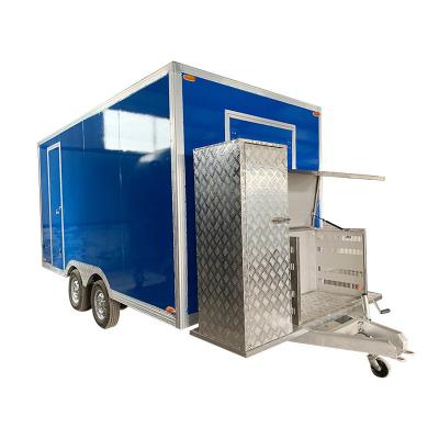 China Mobile Fast Food Truck with Toilet Pizza Hamburger Milk Tea Retail Vending Trailer for sale