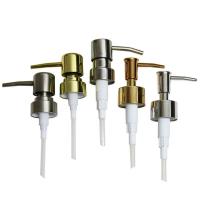 China 20/24/28mm Gold Silver Metallic Lotion Pump Dispenser for Luxury Non Spill Cosmetic Packaging for sale