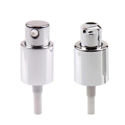 China 18/410 Silver Aluminum Cream Dispenser Pump for Cosmetic Bottles 24/410 28/410 for sale