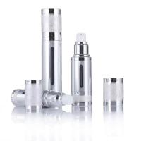 China Aluminum 15ml 30ml 50ml Airless Bottle with Silver Gold Finish and Custom Pumps for Cosmetic Packaging for sale