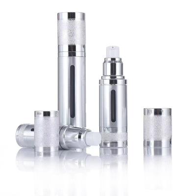 China Aluminum 15ml 30ml 50ml Airless Bottle with Silver Gold Finish and Custom Pumps for Cosmetic Packaging for sale