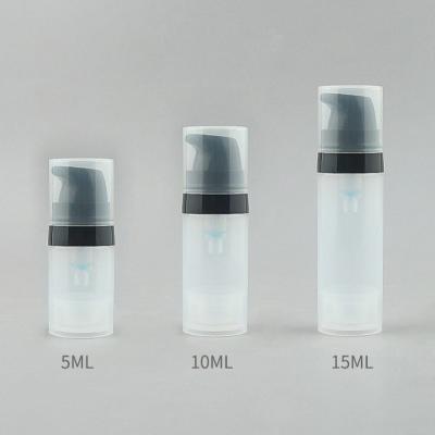China 10ml Recyclable Plastic Airless Dispenser Pump Bottle for Skincare with 5ml and 15ml Options for sale