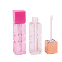 China Irregular 3.5ml Lip Glaze Tube with Large Brush - High-Transparency Plastic/Glass Cosmetic Packaging for sale