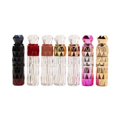 China Diamond Pattern Lip Glaze Tube 5ml-15ml Capacity with Brush Applicator for Cosmetic Packaging for sale