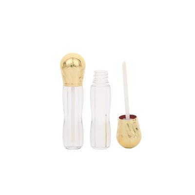 China Metal Brush Head Diamond Pattern Lip Gloss Tube 4.5ml Capacity Plastic Cosmetic Container for sale