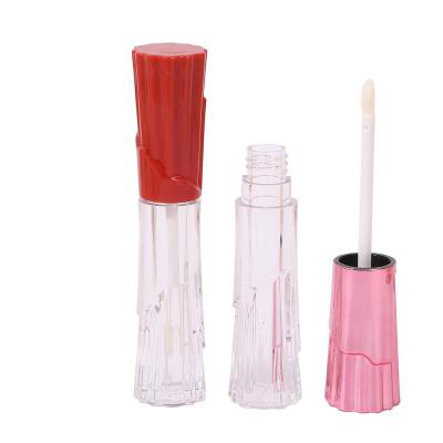 China 6ml Skirt-Shaped Plastic Lip Glaze Tube with Brush Portable Screen Printing for sale