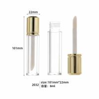 China 6ml Round Short Cover Lip Glaze Tube Custom Logo Plastic Cosmetic Container for sale