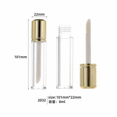 China 6ml Round Short Cover Lip Glaze Tube Custom Logo Plastic Cosmetic Container for sale