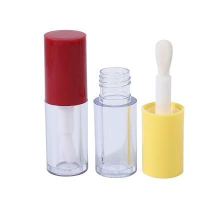 China Round Plastic Lip Glaze Tube 5ml to 10ml with Brush Custom Logo and Color Options for sale