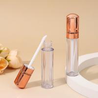 China Rose Gold Head Cap Plastic Lip Glaze Tube 4.5ml High-End Cosmetic Packaging for sale