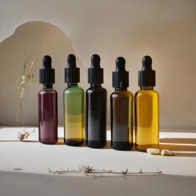 China Empty Essential Oil Bottle with Dropper Cap - 5ml to 30ml Sizes Available with Custom Logo Printing and Multiple Color Options for sale