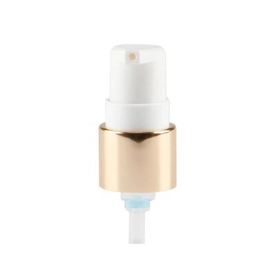 China 18/410 Gold Aluminum Collar 20/410 Child Proof Cream Dispenser Pump for Bottles for sale