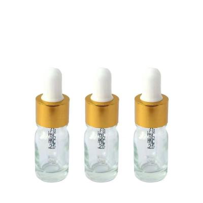 China 5ml Clear Glass Essential Oil Bottle with Aluminum Dropper - Precision Dispensing for Aromatherapy & Oils for sale