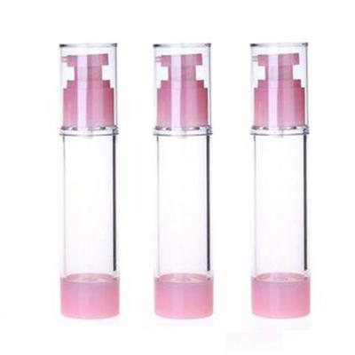 China Plastic 50ml Airless Pump Bottle for Cosmetic Personal Care Pink Color for sale