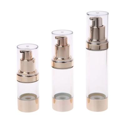 China Gold Aluminum 20ml Plastic Airless Pump Bottle for Skincare Cosmetics for sale