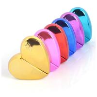 China 30ml Heart Shape Glass Perfume Spray Bottle Painted Colors Luxury Fragrance Packaging for sale