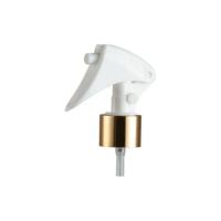 China Plastic Mini Trigger Sprayer with Golden Aluminum Collar for sale