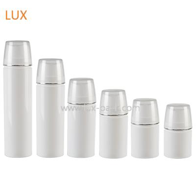 China 200ml Airless Pump Bottle 49.2mm Clear AS+PP Cosmetic Packaging for sale