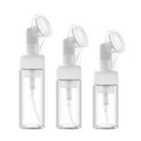 China Plastic Silicone Brush Foam Bottle 100ml Hybrid Gentle Massaging Applicator for sale