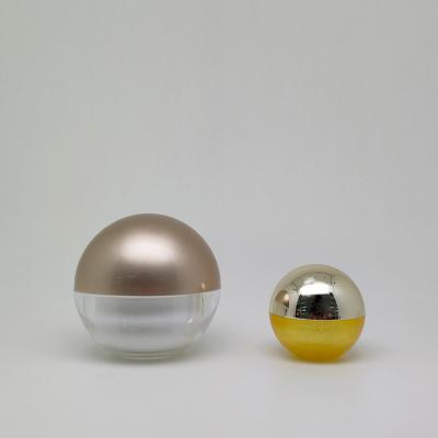China 5g 25g Electroplate Spherical Plastic Cream Jar for Makeup Ergonomic Design for sale