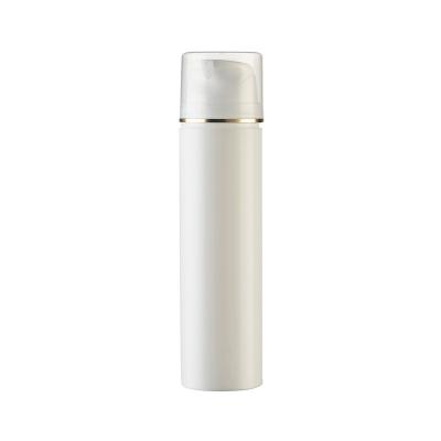 China Wholesale Plastic PP Airless Bottle 15ml to 200ml with UV Golden Ring for Cosmetics for sale