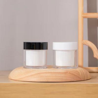 China Luxury 15g 30g 50g AS Plastic Double Layer Round Cream Jar for Cosmetic Packaging for sale