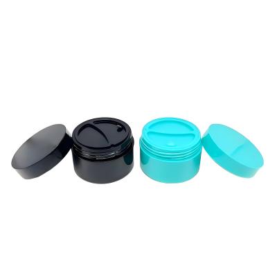 China 50+50g Matt PP Plastic Cream Jar with Spoon Double Shell Cosmetic Packaging for sale