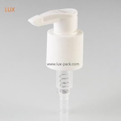 China Leak Proof Long Nozzle Plastic Lotion Pump 28mm Stainless Steel Shell Dispenser for sale