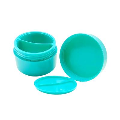 China Plastic PP Double Container Cream Jar 50g+50g for Cosmetic Face Day and Night Cream for sale