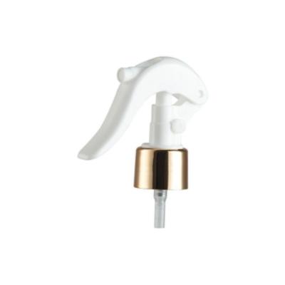 China White Shiny Electroplated Mini Trigger Sprayer with Hollow Cone Spraying Shape and BPA Free for Personal Care for sale