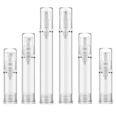 China Wholesale 5ml 10ml 15ml AS Plastic Airless Pump Bottle Vacuum System Custom Silkscreen for sale