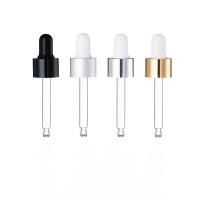 China 18mm 20mm Aluminum Plastic Essential Oil Dropper Cap with Glass Tube for Refillable Skincare Packaging for sale