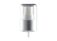 China Silver Aluminum Cosmetic Pump Dispenser 24/410 with 0.35ml Discharge Rate and AS Material Full Cap for sale