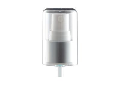 China Silver Aluminum Cosmetic Pump Dispenser 24/410 with 0.35ml Discharge Rate and AS Material Full Cap for sale