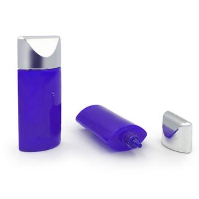 China 50ml Oval Sunscreen Lotion Bottle with Silver Cap PP Plastic Cosmetic Container Custom Color for sale